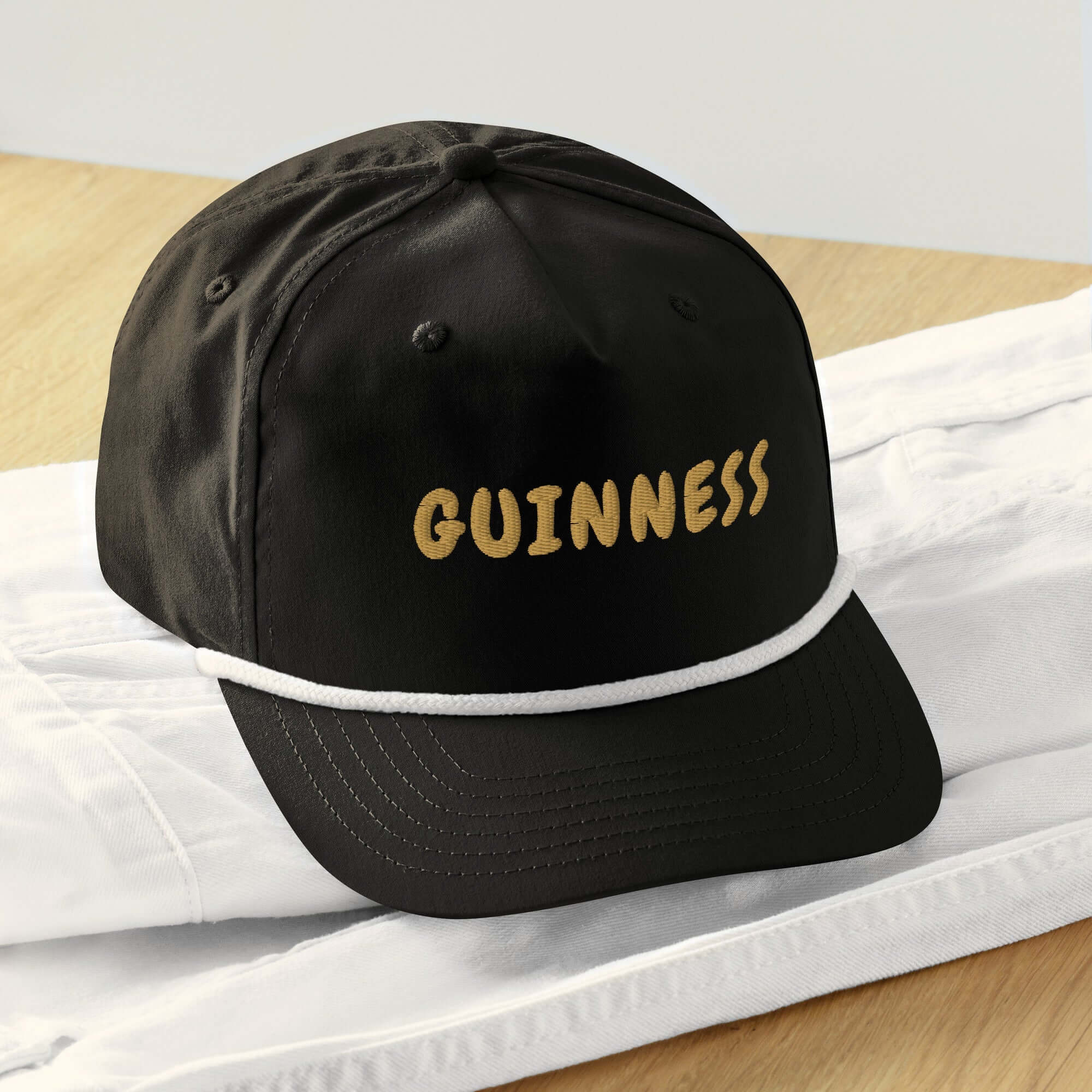 Guinness Irish Stout Logo Cap | Black Hat with Gold Embroidery – Stout ...